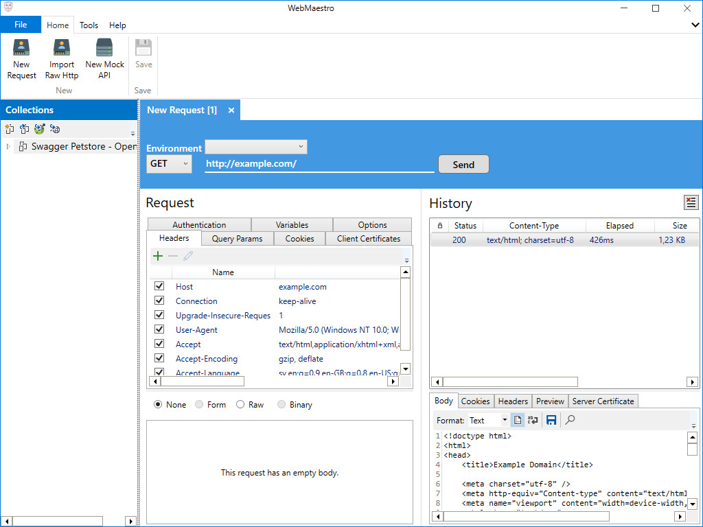 WebMaestro | Create request from raw HTTP